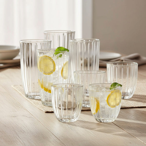 Capri 12-Piece Glassware Set – 6 Coolers (16oz) & 6 DOF Glasses (10oz ...